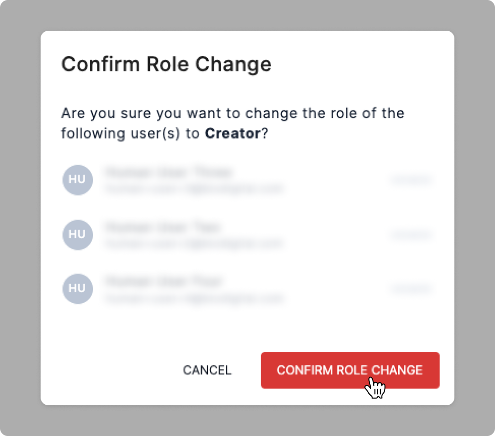 Change a team member's role – Human Support